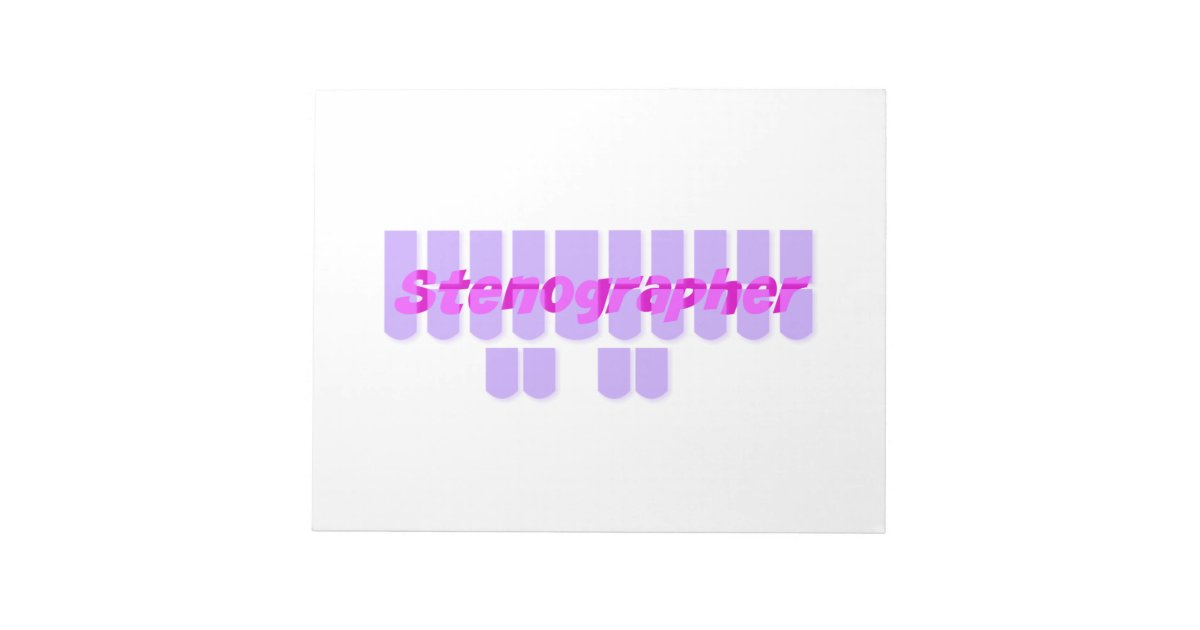 Purple Stenographer Steno Machine Keys Notepad | Zazzle