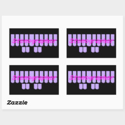 Purple Stenographer Steno Machine Keys Rectangular Sticker | Zazzle