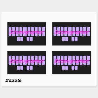 Purple Stenographer Steno Machine Keys Rectangular Sticker | Zazzle