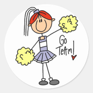 Cheerleader Stick Figures Stickers - 100+ Custom Designs | Zazzle