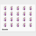 Purple Stick Figure Girl Graduate Classic Round Sticker | Zazzle