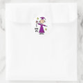 Purple Stick Figure Girl Graduate Classic Round Sticker | Zazzle