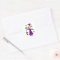 Purple Stick Figure Girl Graduate Classic Round Sticker | Zazzle