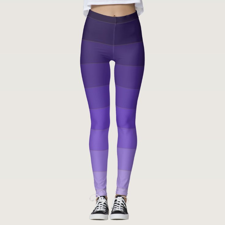 Purple striped gradient leggings | Zazzle