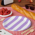 Purple Stripes, White Stripes, Striped Pattern Paper Plates | Zazzle
