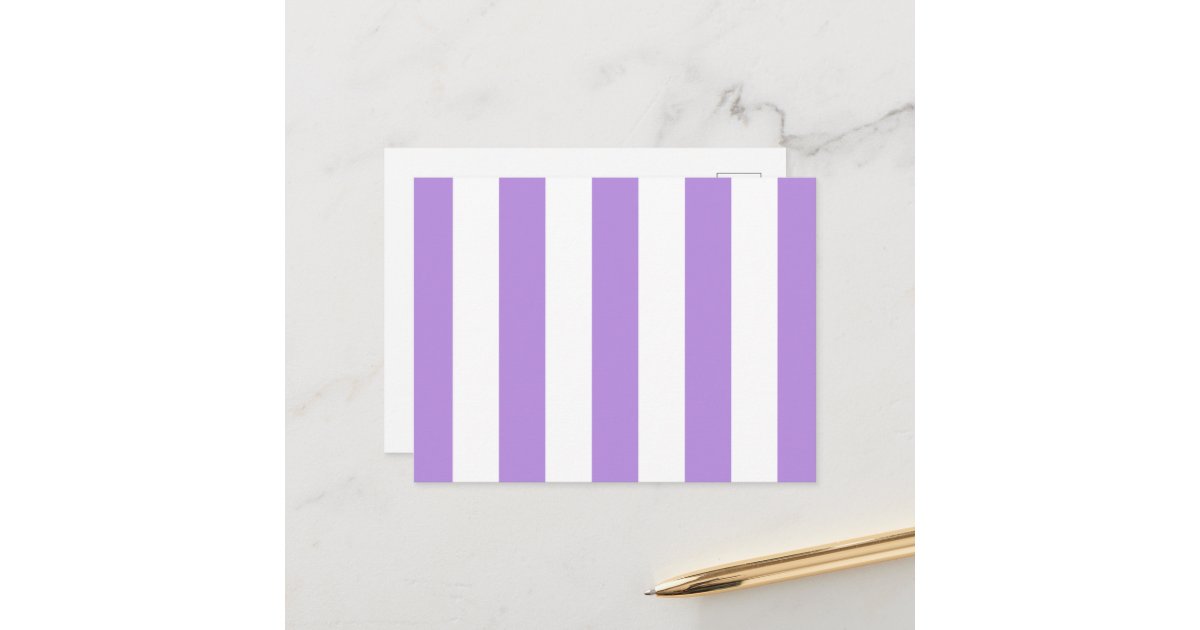 Purple Stripes, White Stripes, Striped Pattern Postcard | Zazzle