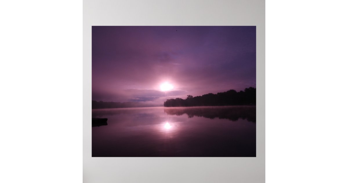 Purple Sunrise over Water Poster | Zazzle