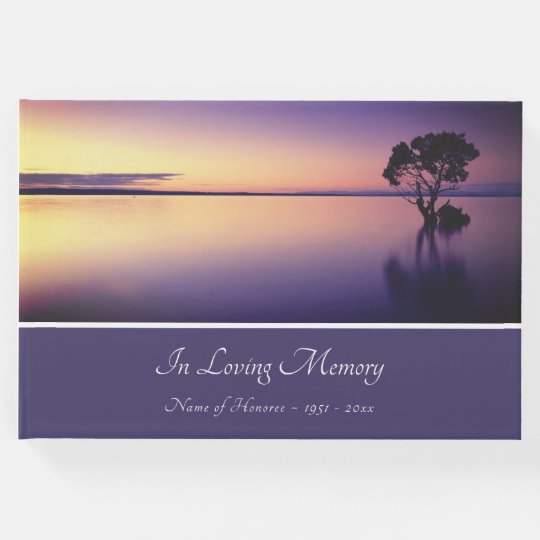 Purple Sunset Funeral Guest Book | Zazzle.com