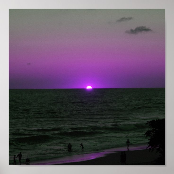purple sunset poster | Zazzle