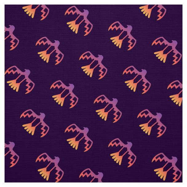 Thunderbird Pattern Red Fabric | Zazzle