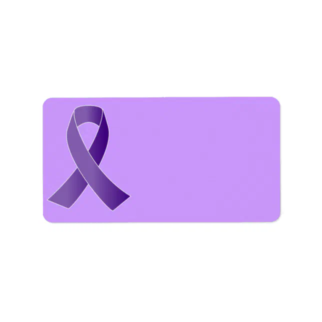 Purple Support Ribbon labels | Zazzle