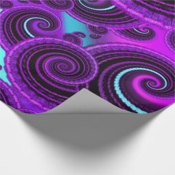 Purple Swirl Fractal Art Pattern Wrapping Paper | Zazzle