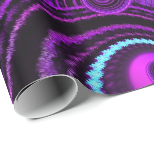Purple Swirl Fractal Art Pattern Wrapping Paper | Zazzle