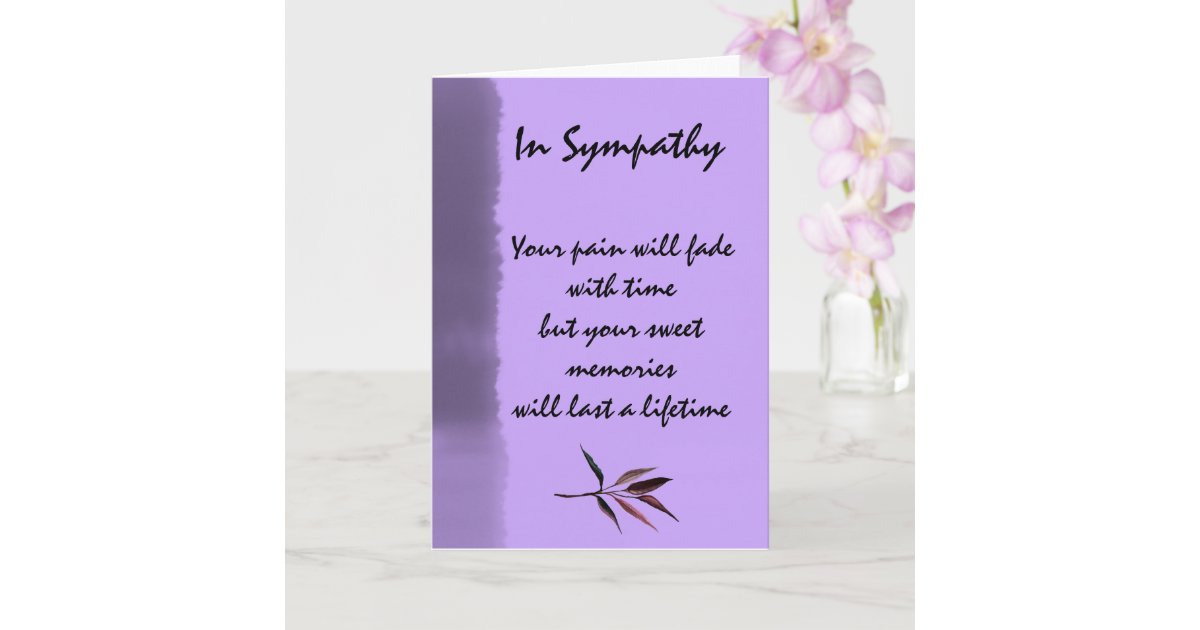 Purple Sympathy Card with Flower | Zazzle