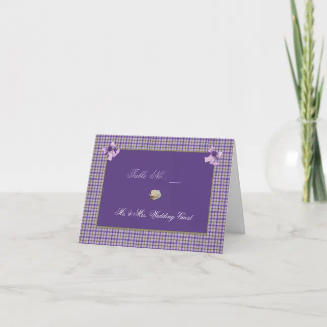 Purple Table Place Card Template | Zazzle