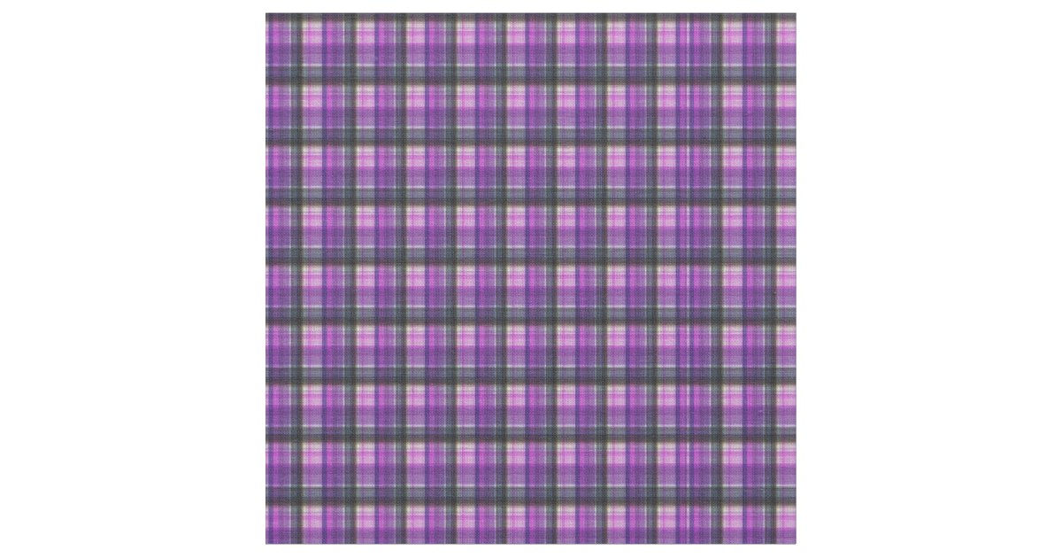 Purple Tartan Print Pattern, Fabric | Zazzle