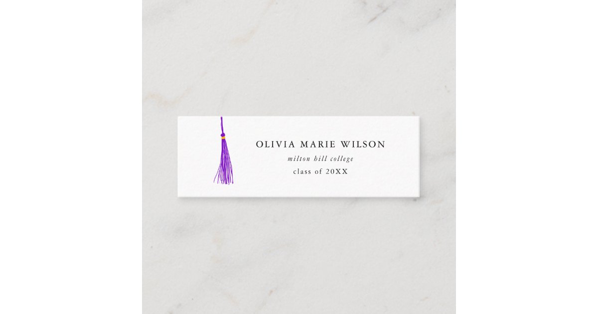 Purple Tassel Graduation Name Card | Zazzle