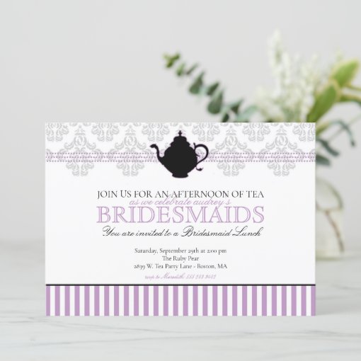 Purple Tea Party Invitation | Zazzle