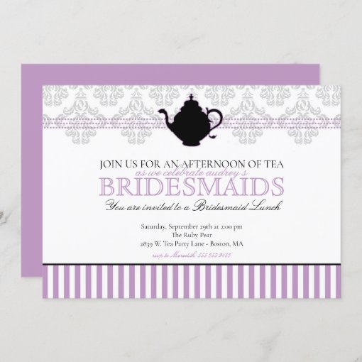 Purple Tea Party Invitation | Zazzle