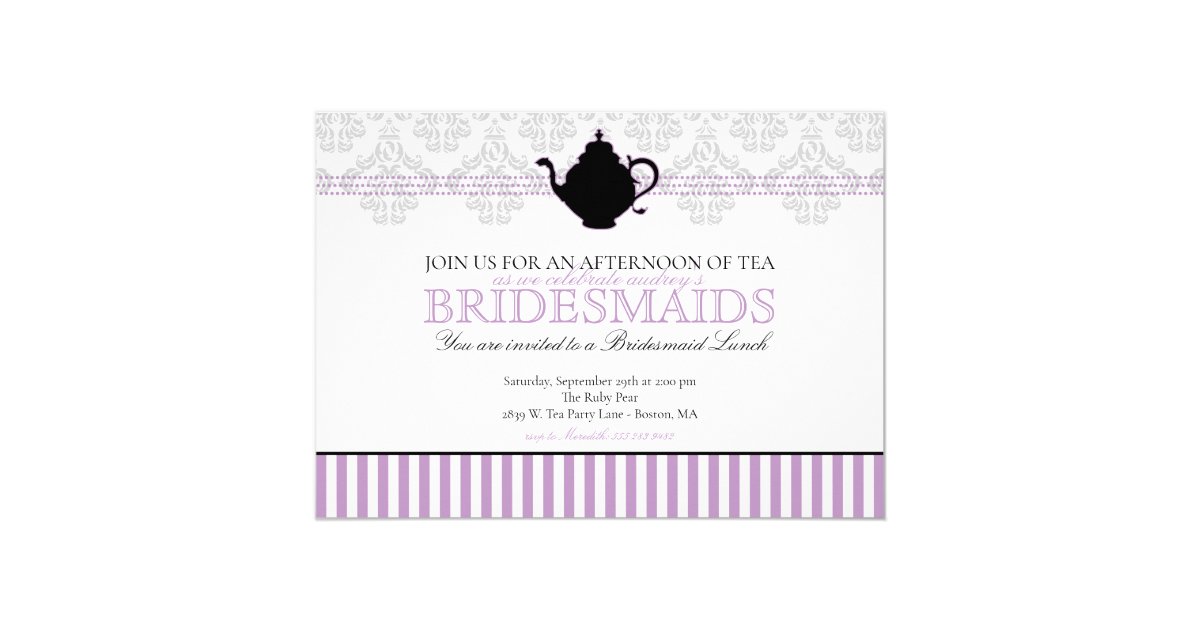 Purple Tea Party Invitation | Zazzle.com