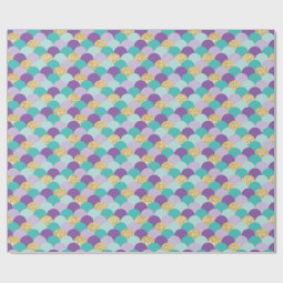 Purple Teal Gold Mermaid Scales Wrapping Paper | Zazzle