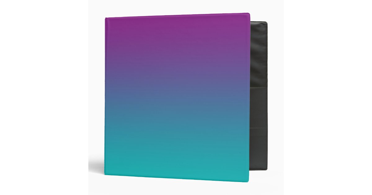 Purple & Teal Ombre 3 Ring Binder | Zazzle