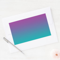 Purple & Teal Ombre Rectangular Sticker | Zazzle