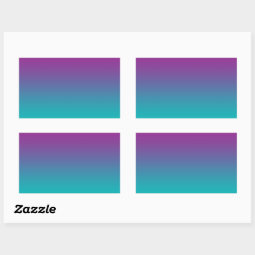 Purple & Teal Ombre Rectangular Sticker | Zazzle