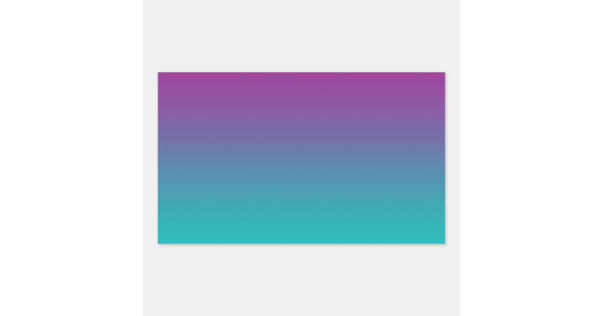 Purple & Teal Ombre Rectangular Sticker | Zazzle