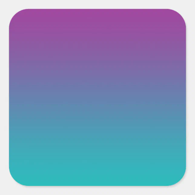 Purple & Teal Ombre Square Sticker | Zazzle
