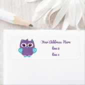Purple Teal Owl Address Labels | Zazzle