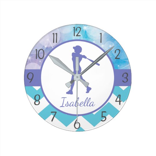 Purple Teal Softball Wall Clock | Zazzle.com