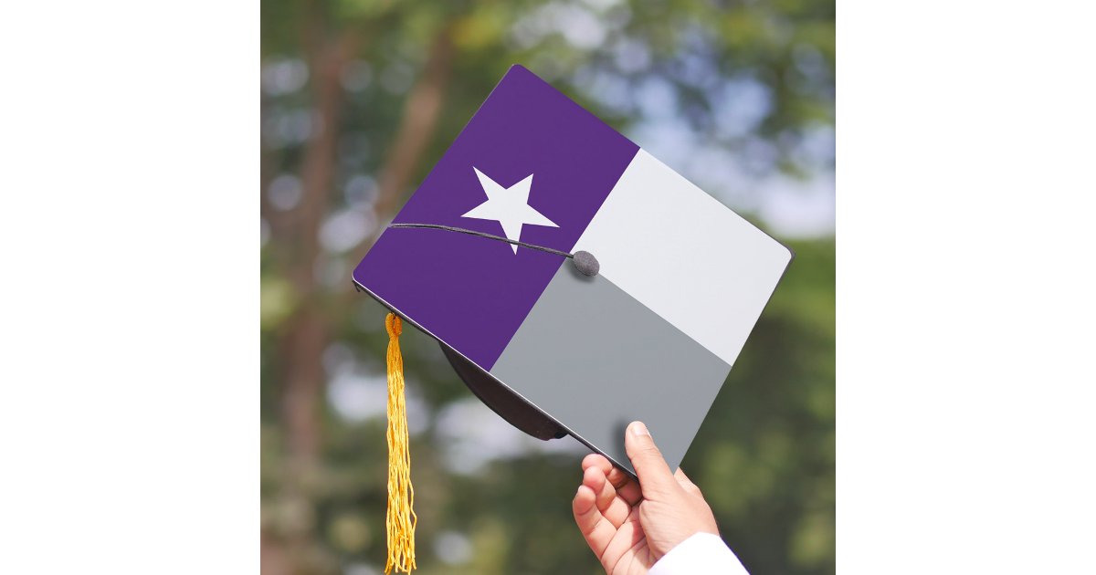 Purple Texas State Flag Graduation Cap Topper | Zazzle