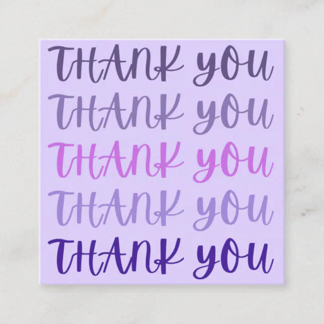 Purple Thank You Thank You Thank You Cards | Zazzle