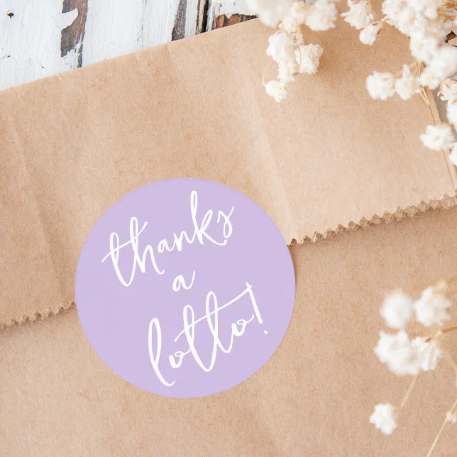 Purple Thanks a Lotto Sticker Lottery Ticket Favor | Zazzle