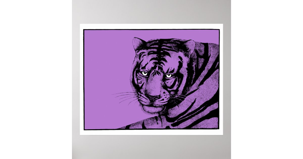 PURPLE TIGER POSTER | Zazzle