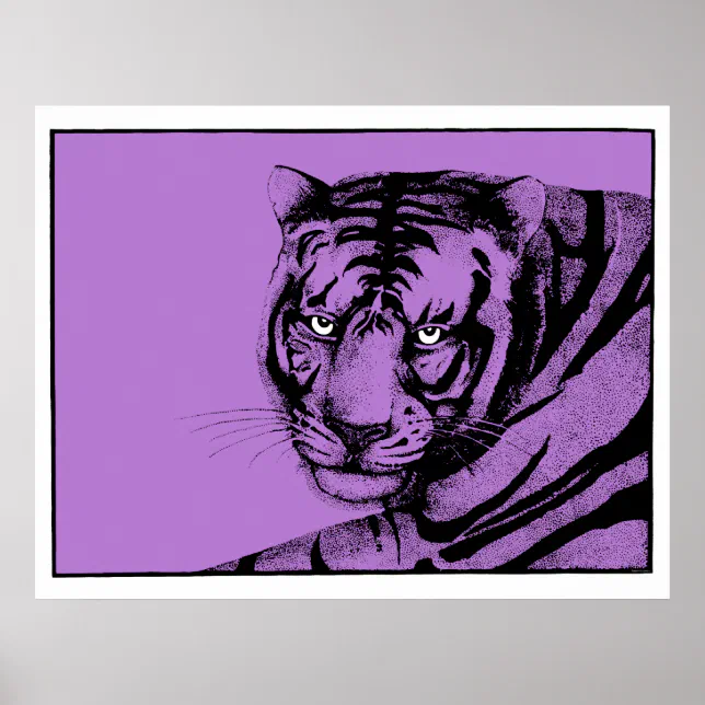 PURPLE TIGER POSTER | Zazzle