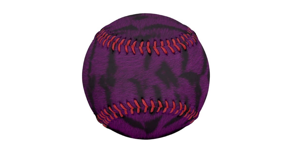Purple Tiger Skin Print Baseball | Zazzle