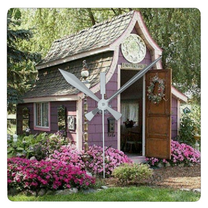 Purple Tiny House clock | Zazzle.com
