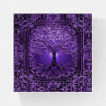 Purple Tree of Life Ancient Rustic Inner Light Paperweight | Zazzle