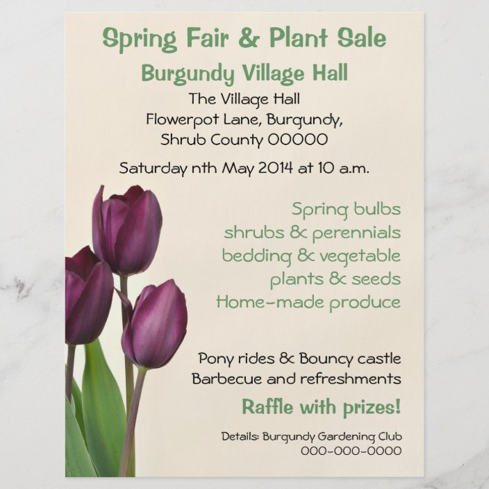 Purple tulips spring fair or plant sale flyer | Zazzle.com