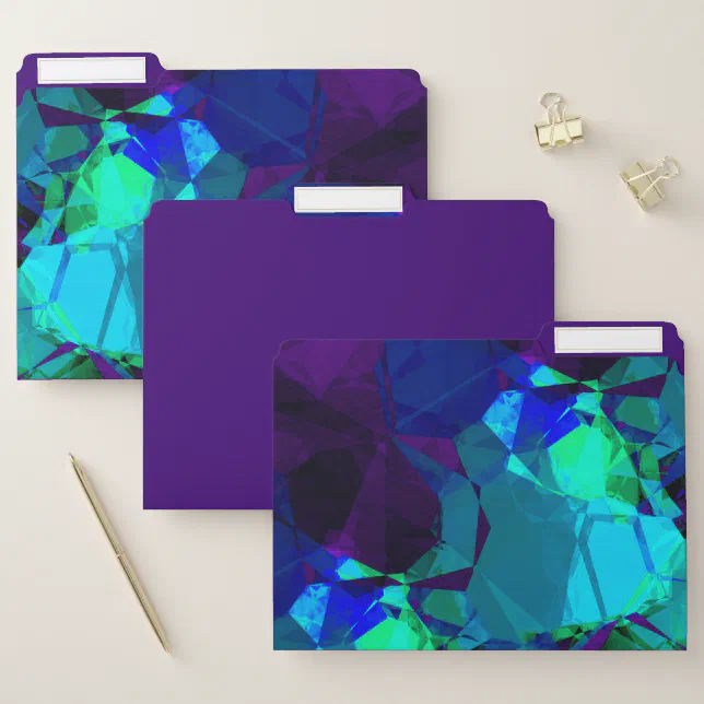 Purple Turquoise & Blue | Elegant Abstract Design File Folder | Zazzle