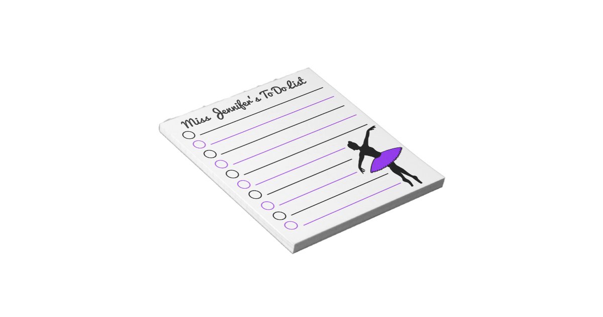 Purple Tutu Ballerina Ballet Dance Teacher Gift Notepad | Zazzle