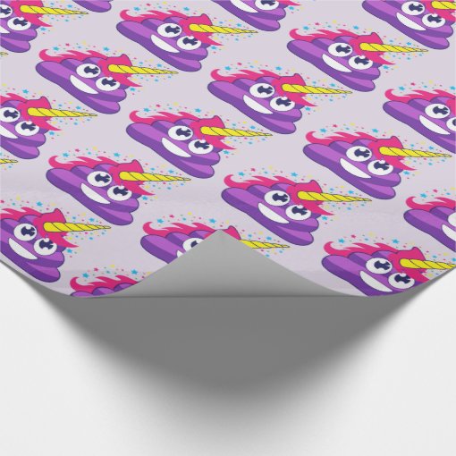 Purple Unicorn Poop Emoji Wrapping Paper | Zazzle