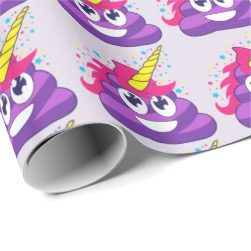 Purple Unicorn Poop Emoji Wrapping Paper | Zazzle