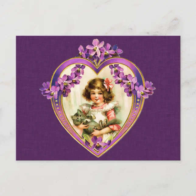 Purple Valentine's Day Postcard | Zazzle