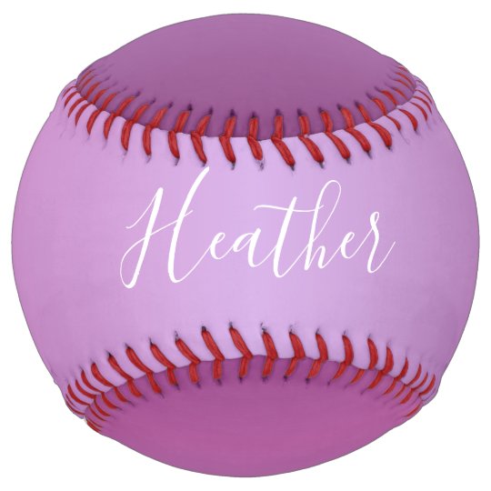Purple Violet & Custom White Script Softball | Zazzle.com