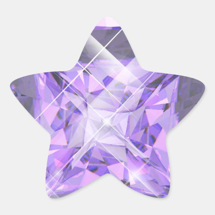Purple, Violet Gem Star Sticker | Zazzle