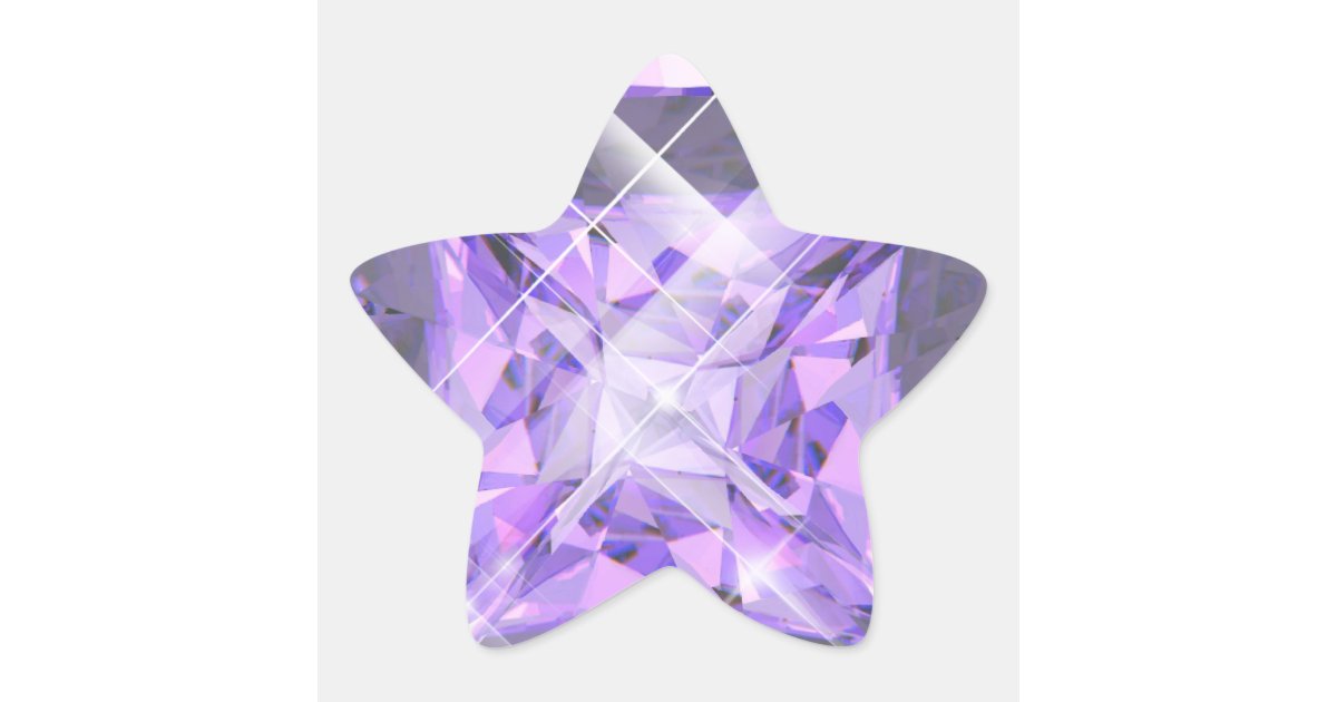 Purple, Violet Gem Star Sticker | Zazzle