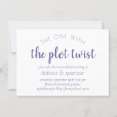 Purple Violet Script | One with Wedding Plot Twist Invitation | Zazzle